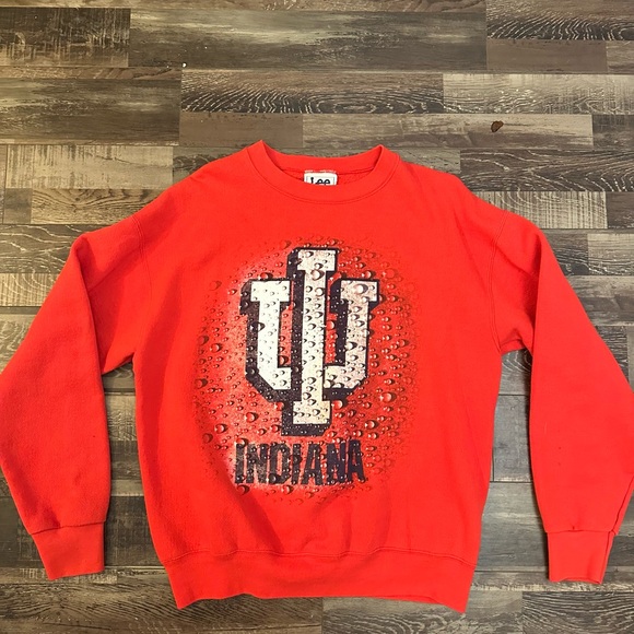 Lee | Sweaters | Vintage Red Iu Indiana University Crewneck Sweater ...